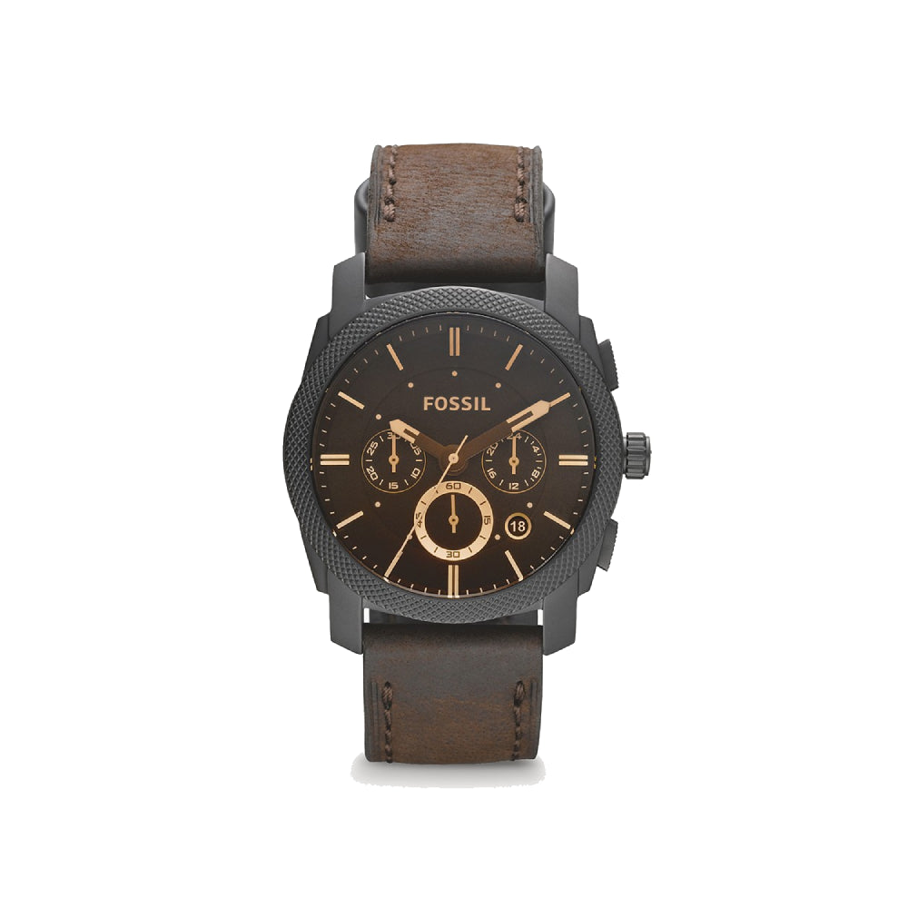 [MEN] Fossil Machine Mid-Size Chronograph Brown Leather Watch [FS4656 ...
